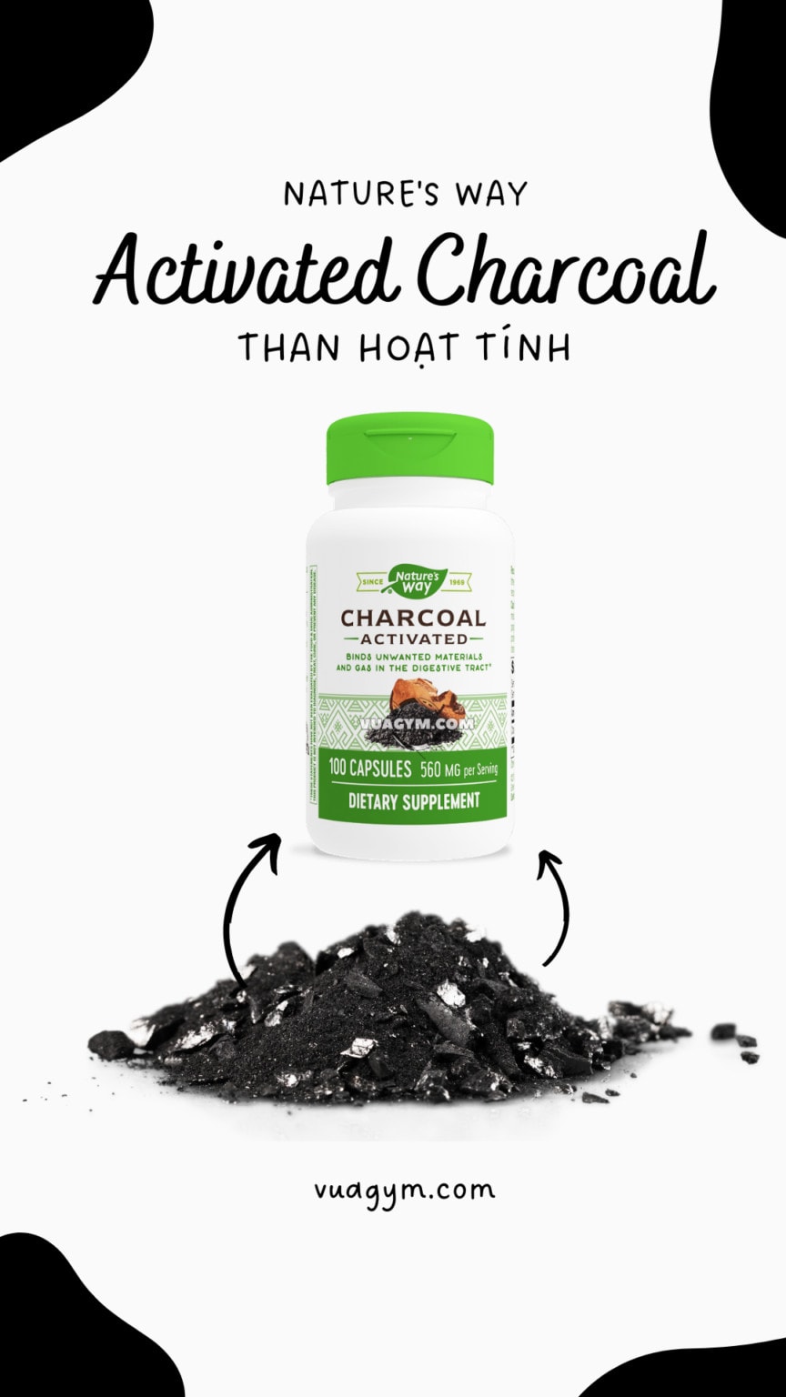Nature's Way - Activated Charcoal (100 viên) - Vựa Gym